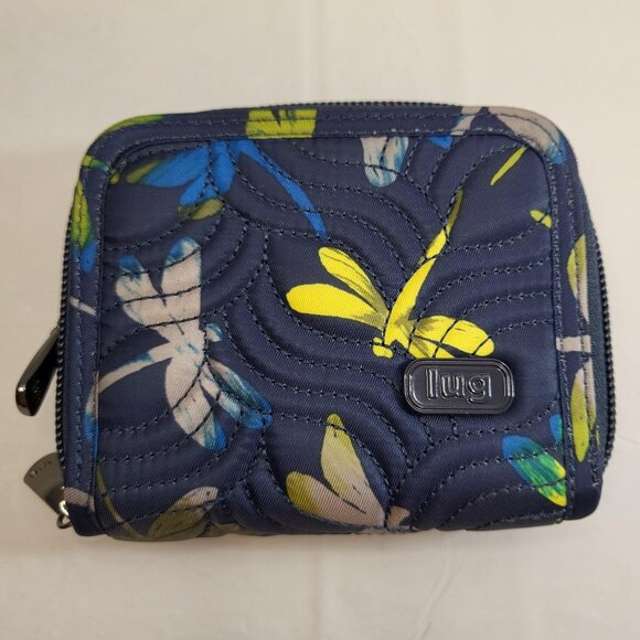 lug | Bags | Lug Splits Wallet Rfid Dark Blue With Dragonflies | Poshmark